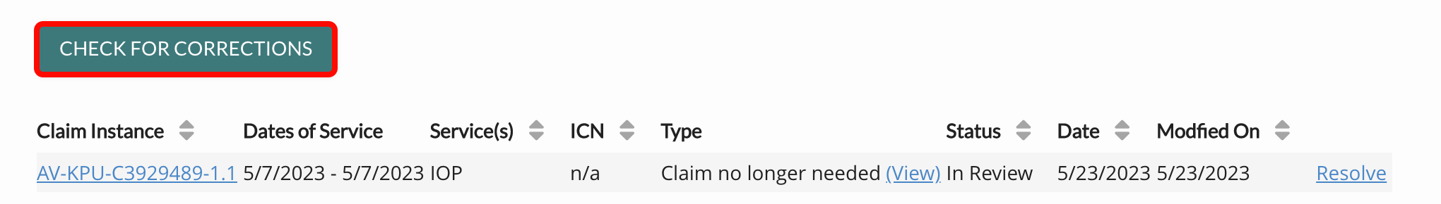 Void a Claim – RCM