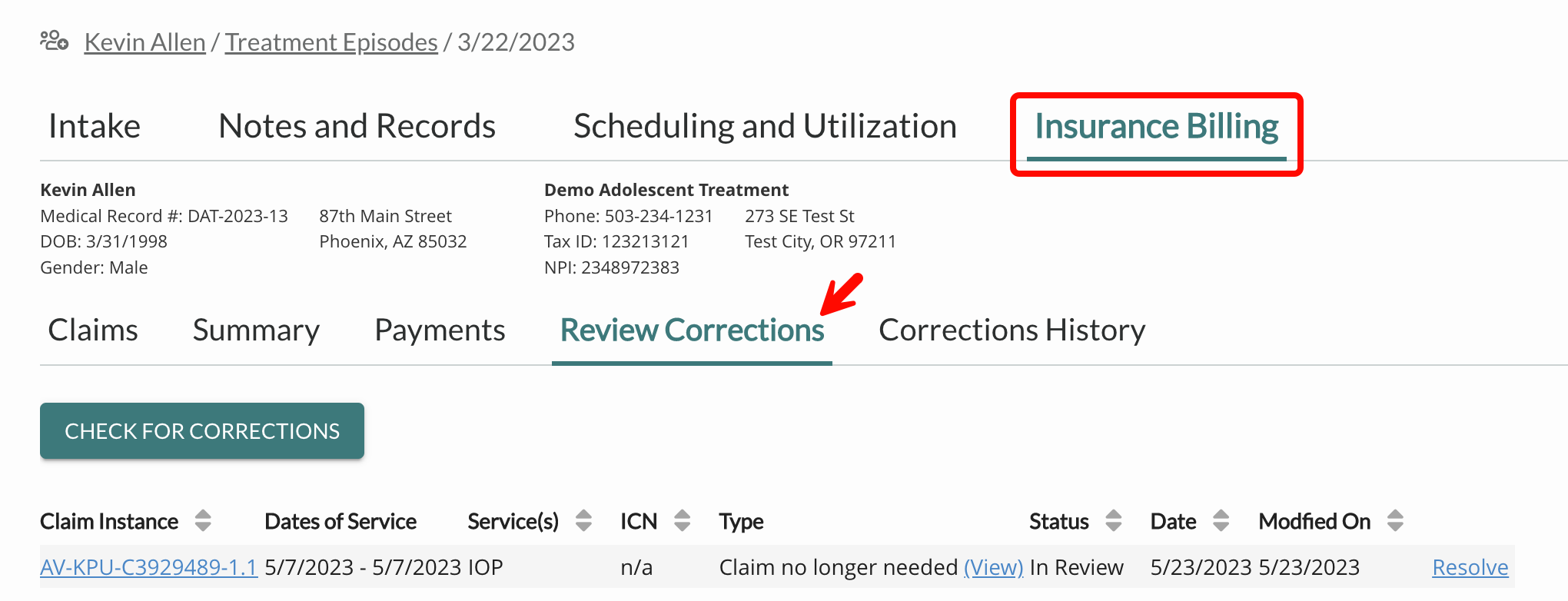 Void a Claim – RCM