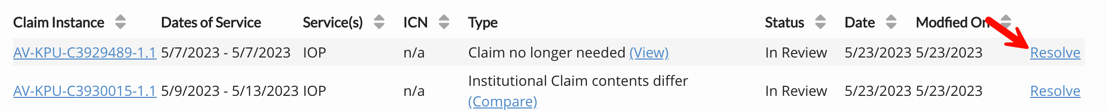 Void a Claim – RCM