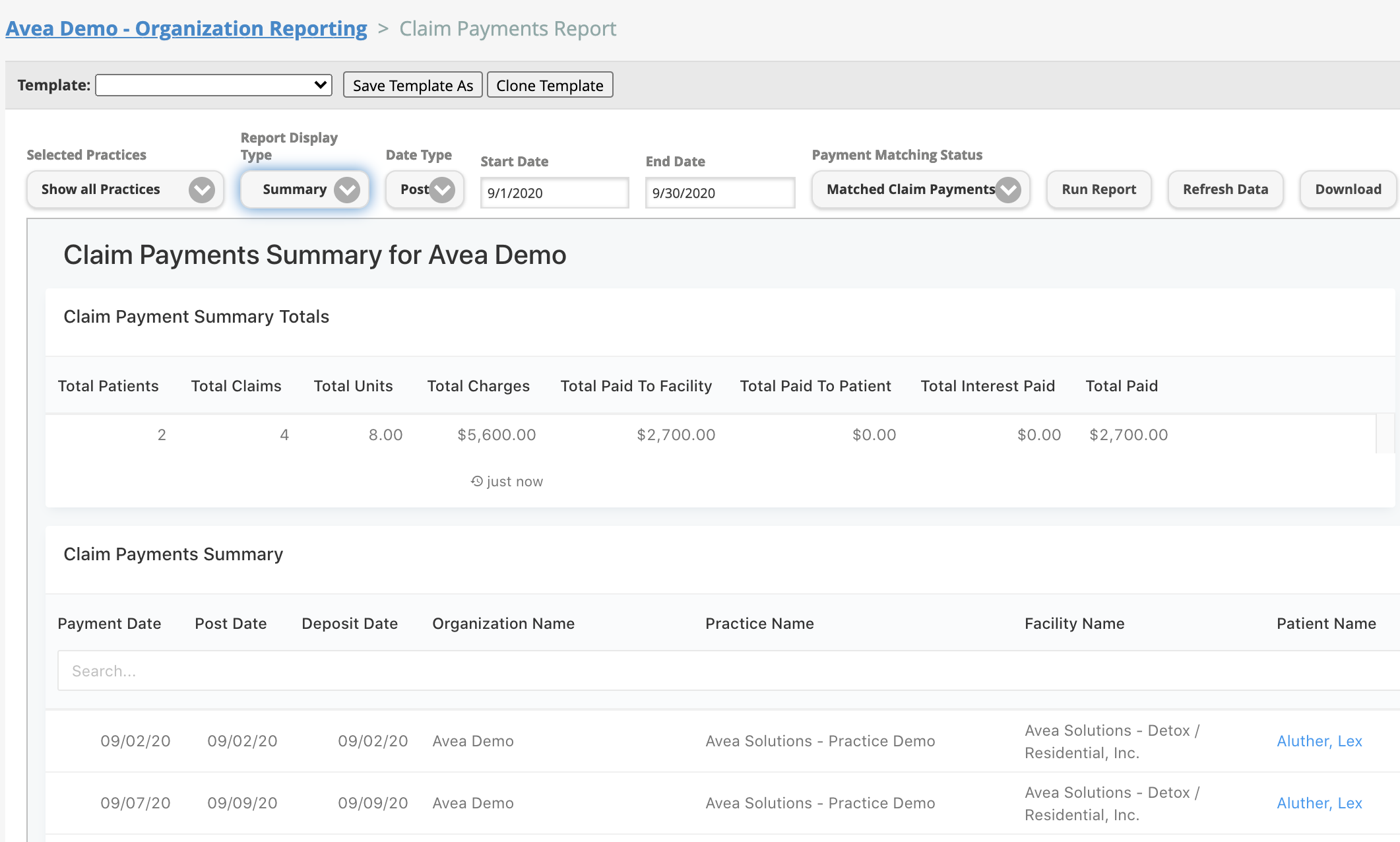 Claim Payments Report – Avea