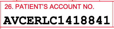 Box 26 - Patient's Account Number – RCM