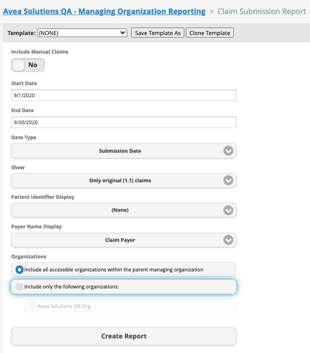 Claim Submission Report – Avea
