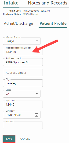Box 3b - Medical Record Number – RCM