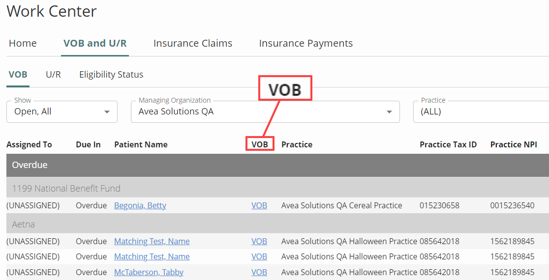 Verification of Benefits (VOB) – RCM