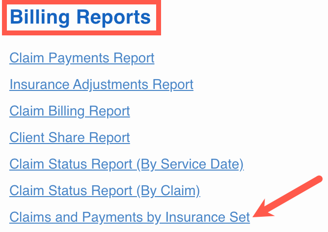 Claim and Payments by Insurance Set – RCM