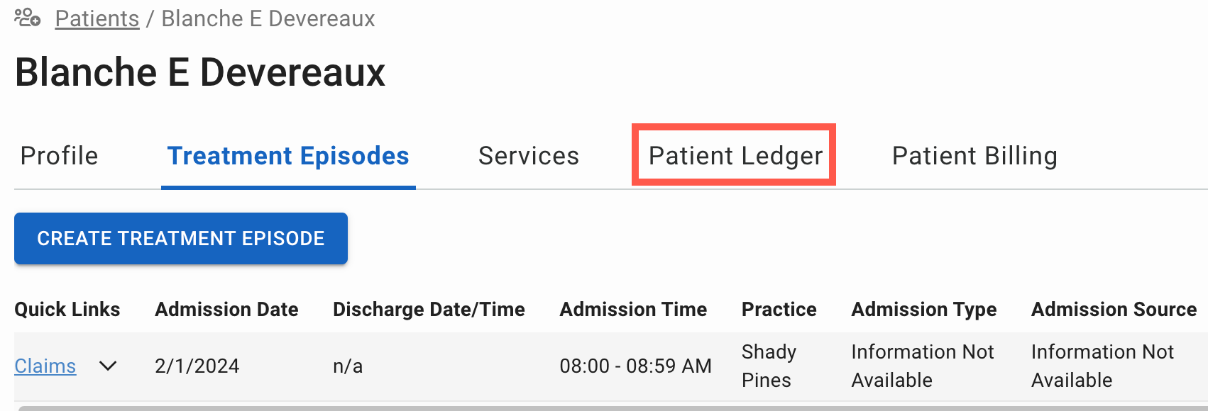 Patient Ledger – RCM